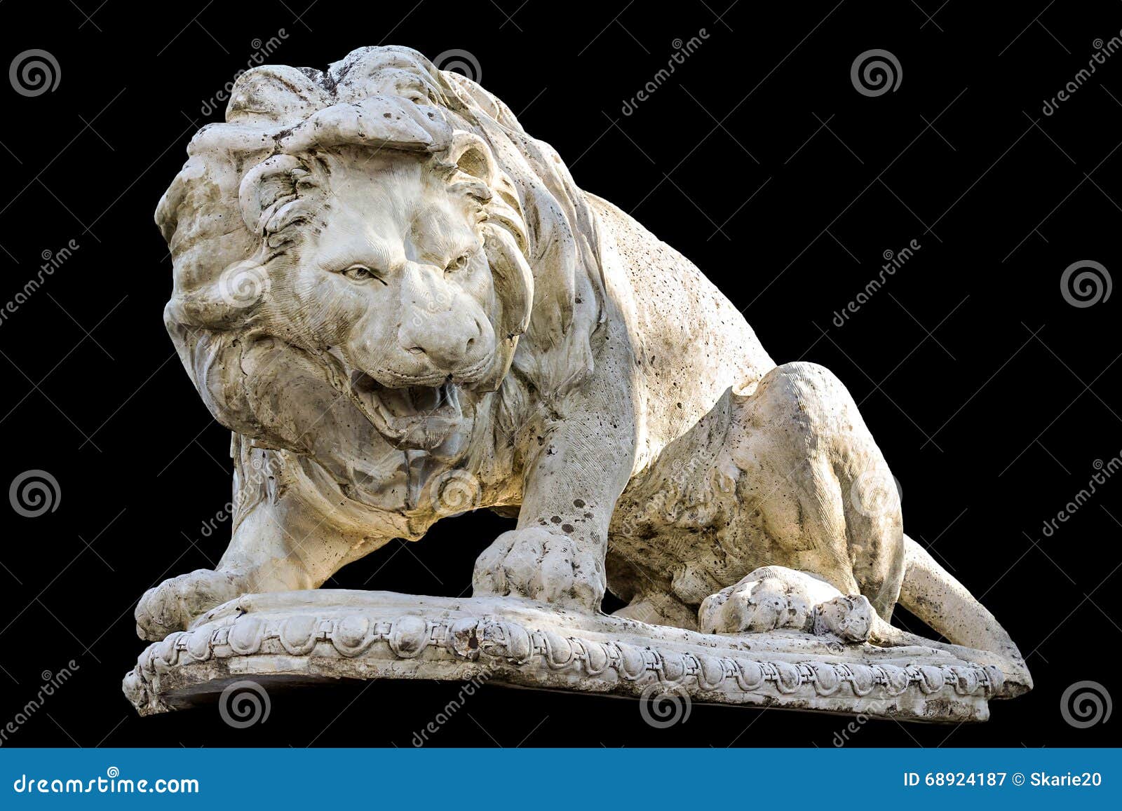 Ancient Statue of a Reclining Lion Stock Image - Image of animal, stone ...
