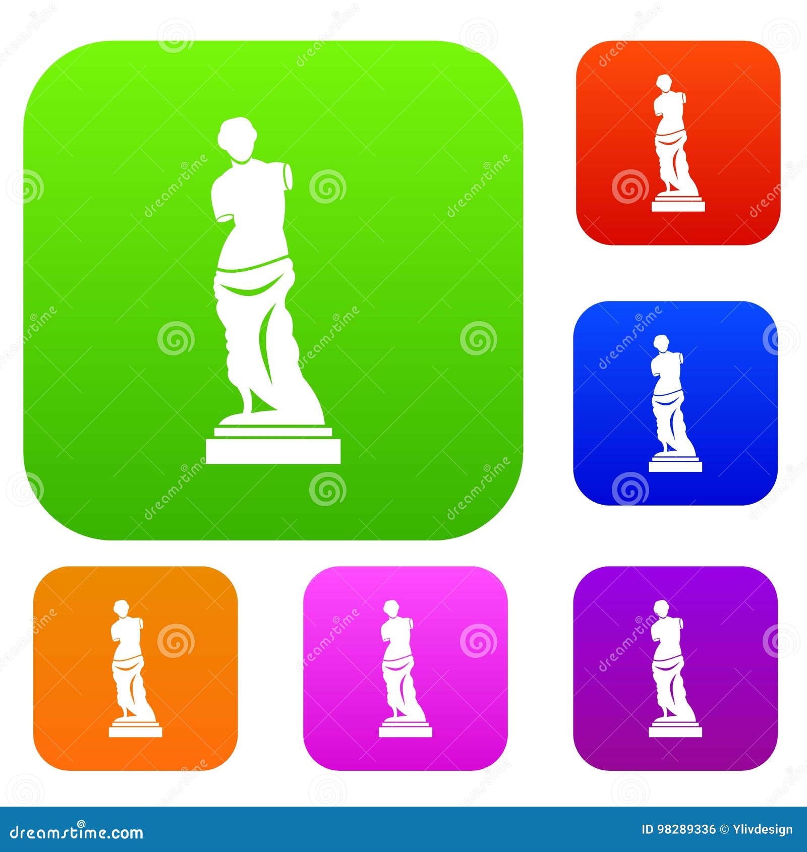 Ancient Statue Set Collection Stock Vector - Illustration of greece ...