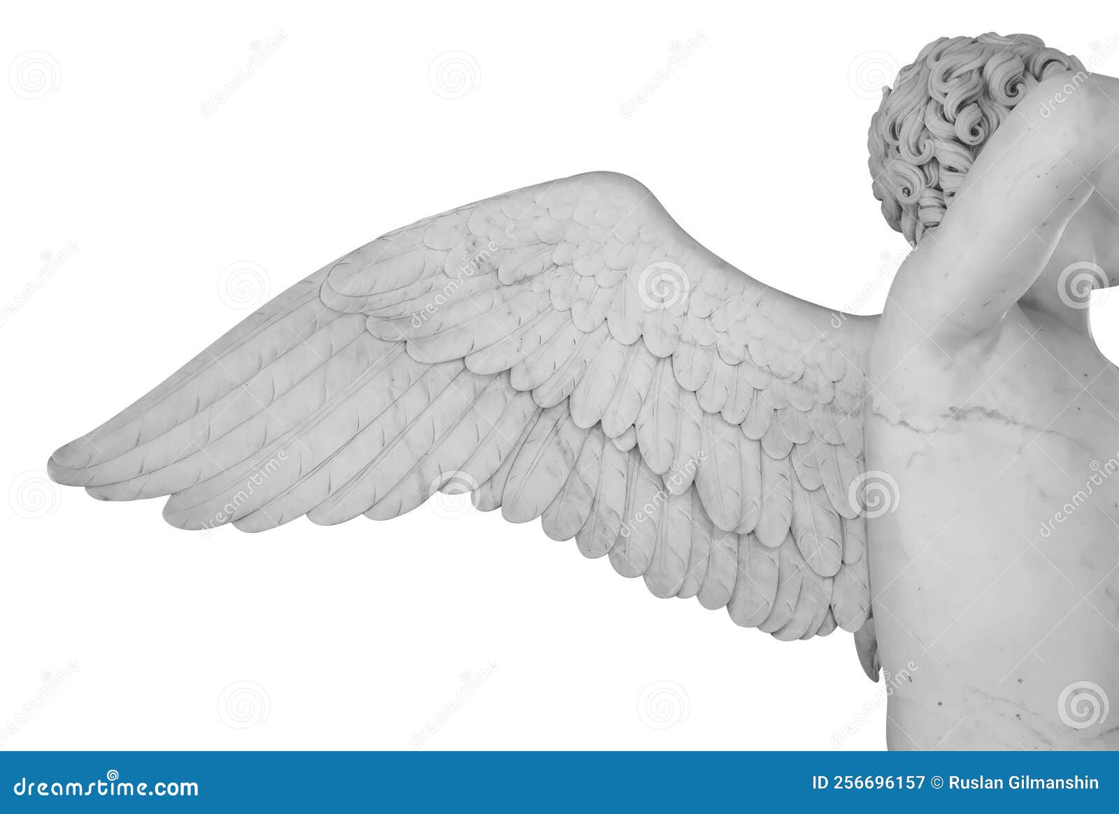 Ancient Statue. Wing of Angel Stock Image - Image of peace, religious ...