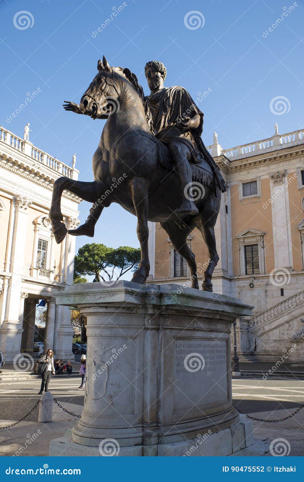 Ancient Statues on the Square of Capitol, Rome Editorial Photography ...