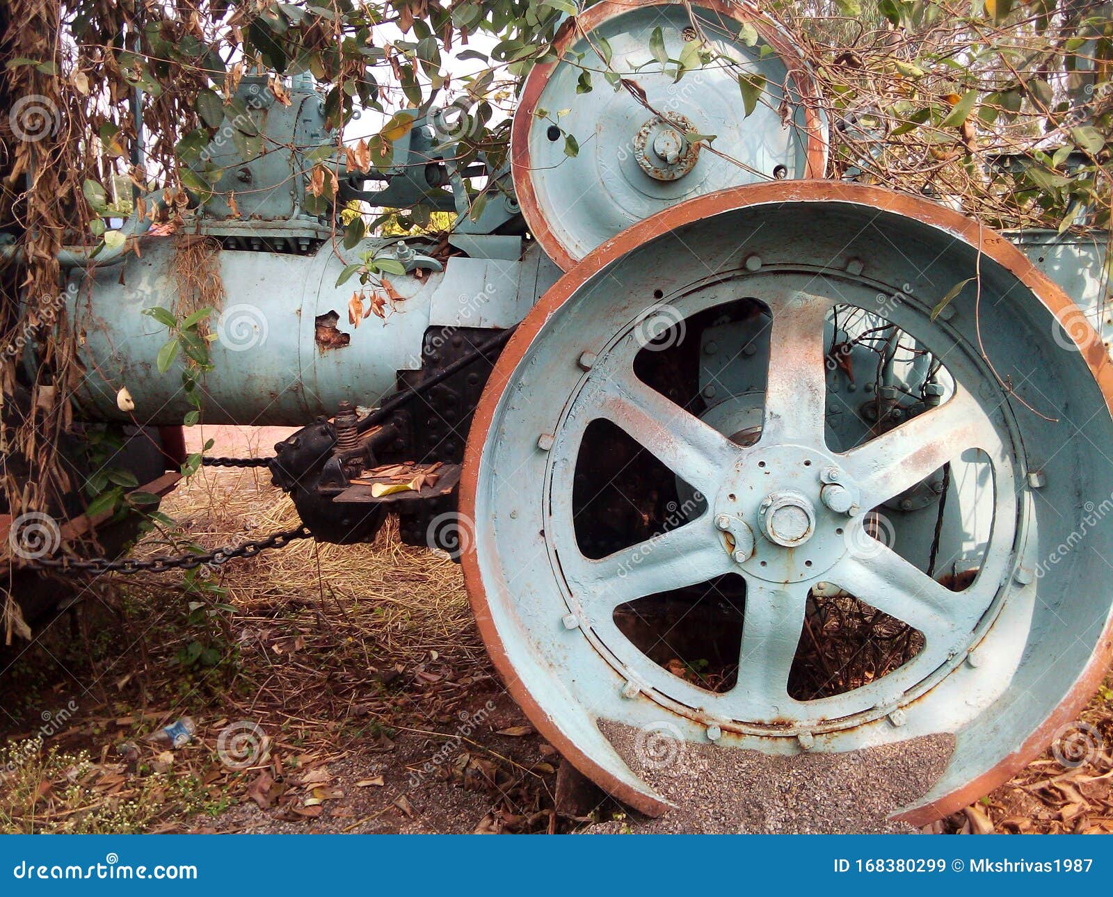 Ancient Steam Engine Road Roller Hevy Wheeled Editorial Stock Image ...