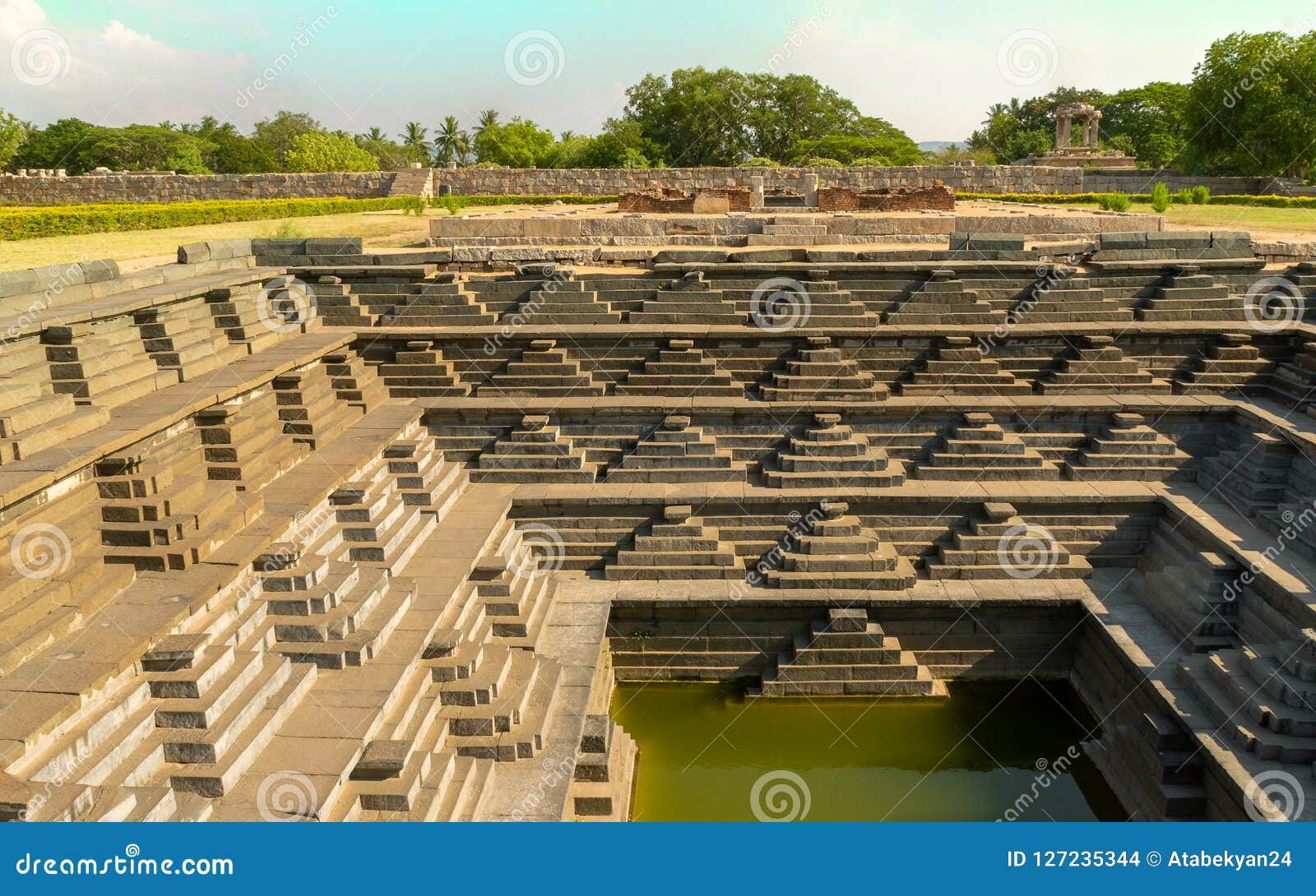 The Ancient Step Well in Hampi India Stock Photo - Image of royal ...