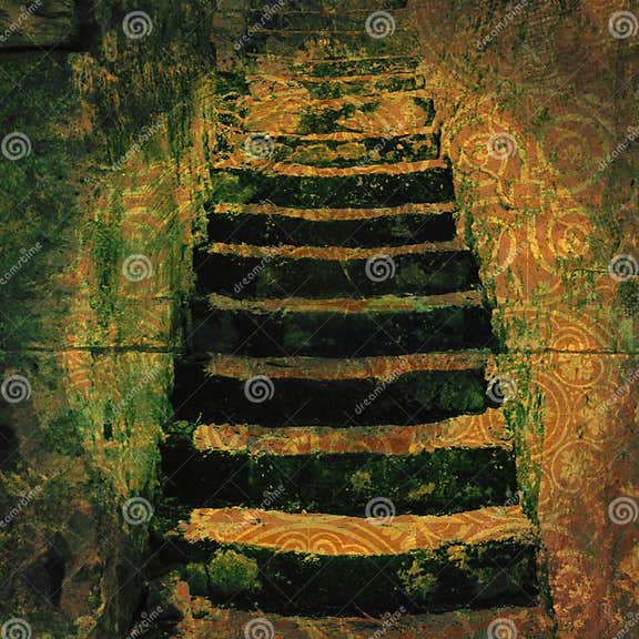 Ancient Steps Stairway To Heaven Stock Illustration - Illustration of ...
