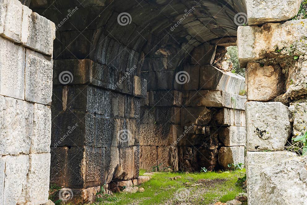 Ancient Stone Archway in Turkey Stock Image - Image of interior ...