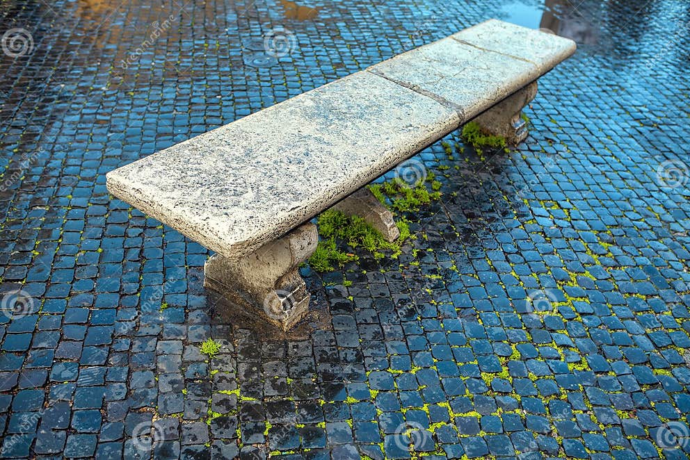 Ancient stone bench stock photo. Image of outdoor, details - 138344182