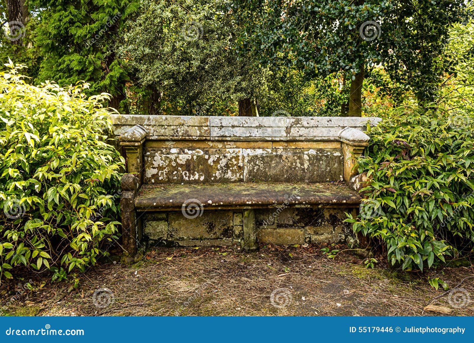 Ancient Stone Bench in the Park Stock Photo - Image of outdoor ...