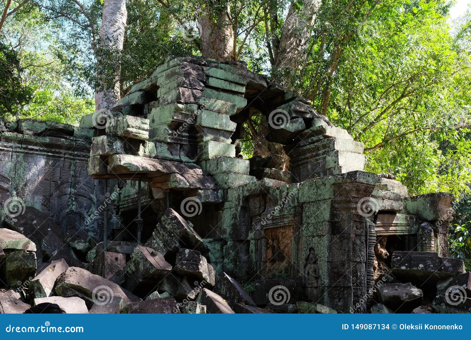 An Ancient Stone Building with a Collapsed Wall. Dilapidated Building ...