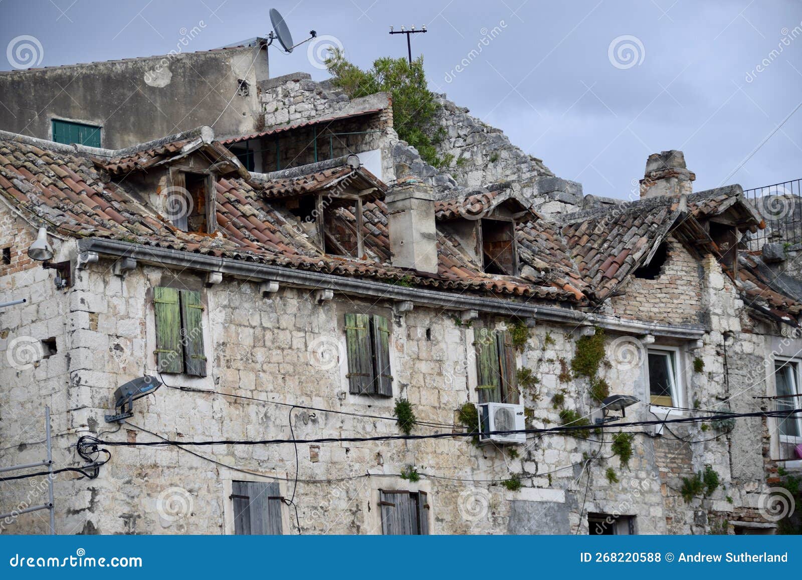 Ancient Stone Buildings in Split, Croatia. Stock Photo - Image of split ...