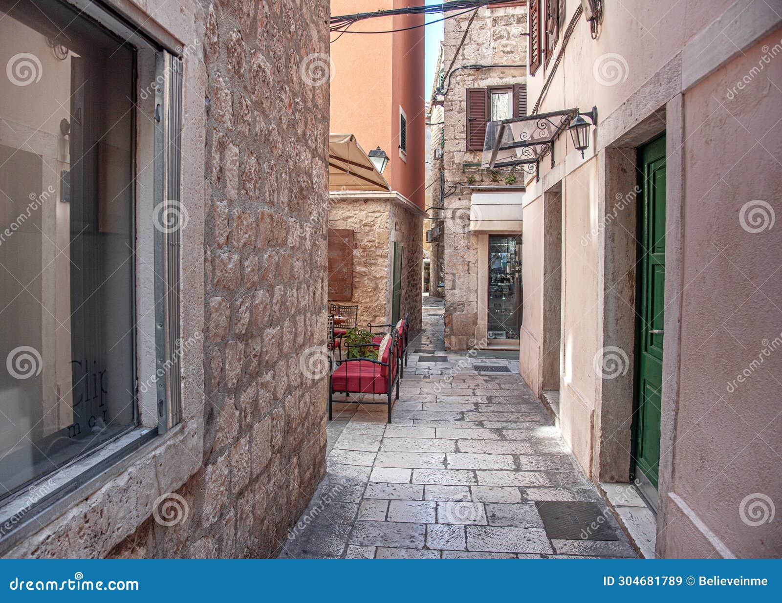 Ancient Stone Buildings on the Streets of Split. Croatia. Stock Image ...