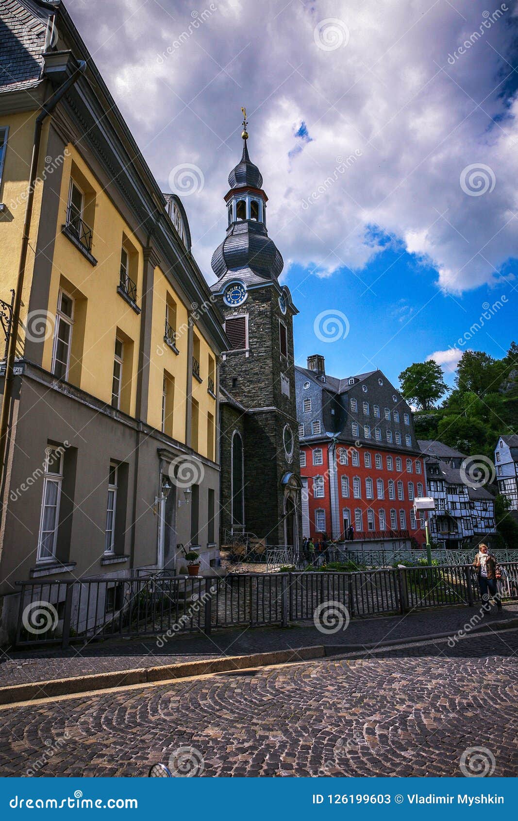 Ancient Stone Buildings with a Tower Editorial Stock Photo - Image of ...
