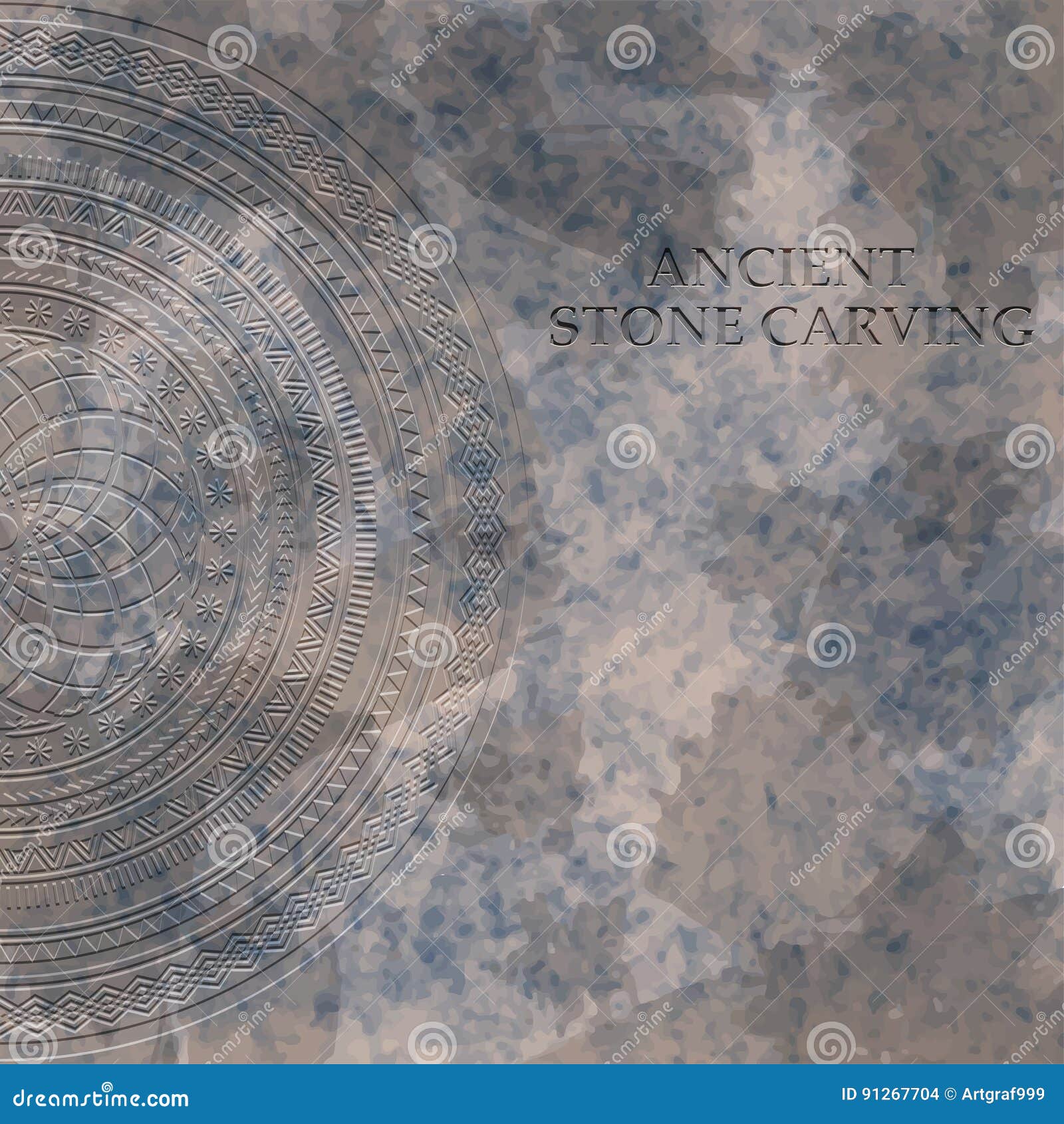 Ancient Stone Carving Geometric Pattern/ornament Stock Illustration ...