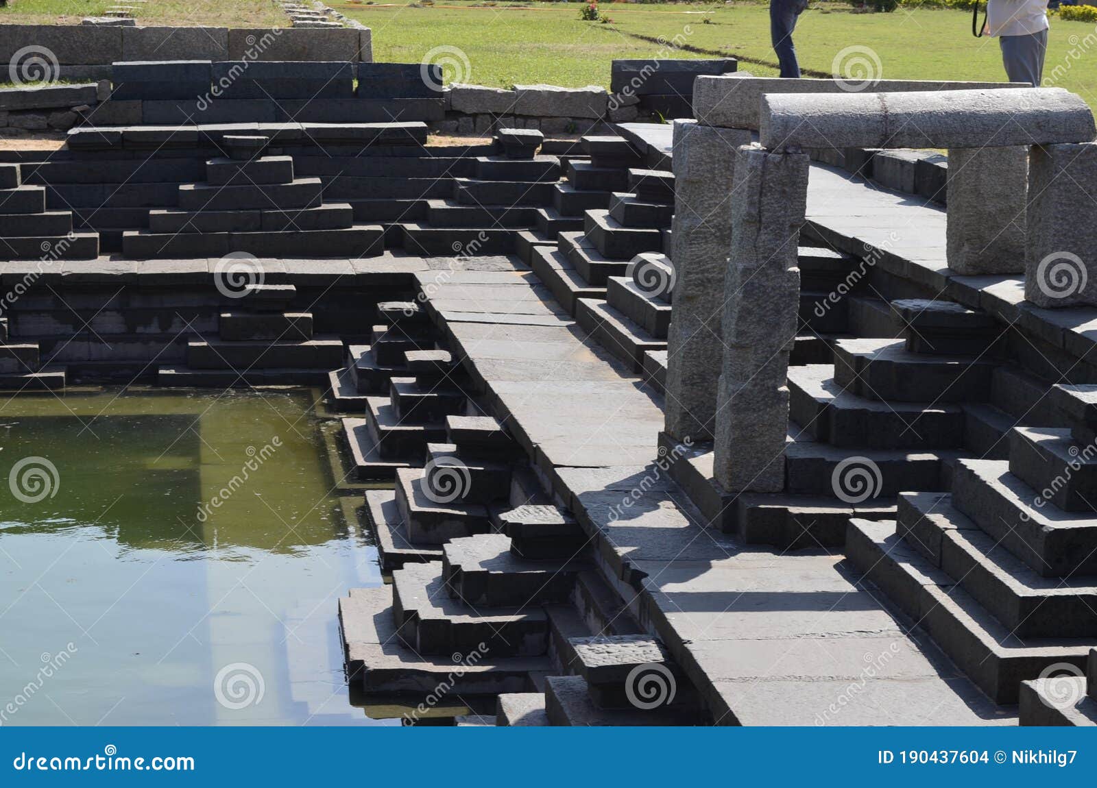 Ancient Stone Carving of Step Tank Stock Photo - Image of cattle ...