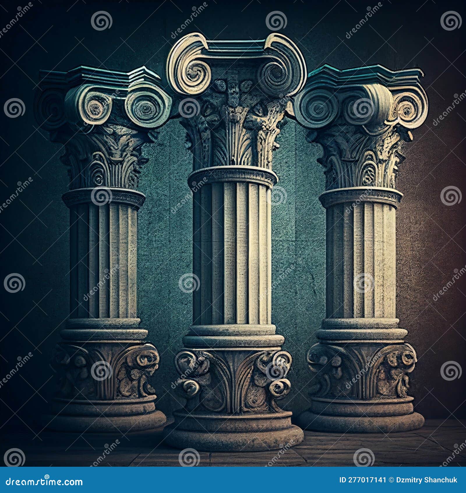 Ancient Stone Column Drawing Generative AI Stock Image - Image of ...