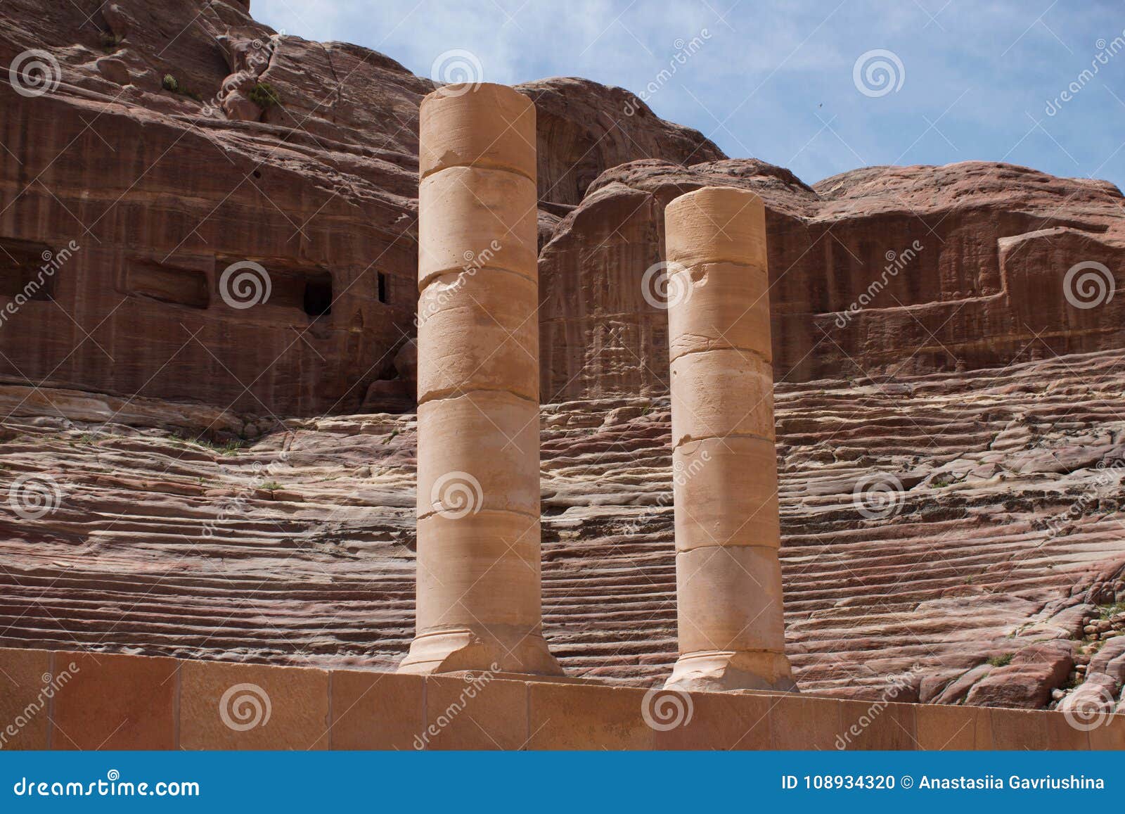 Ancient stone columns stock photo. Image of theater - 108934320