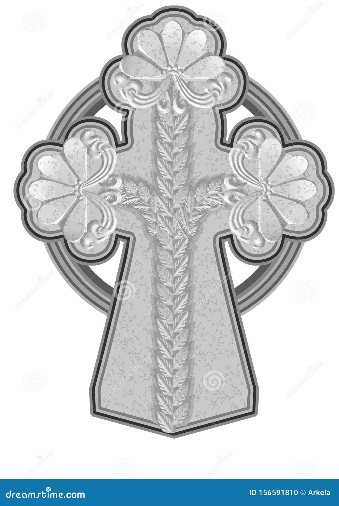 Ancient stone cross stock illustration. Illustration of spiritual ...