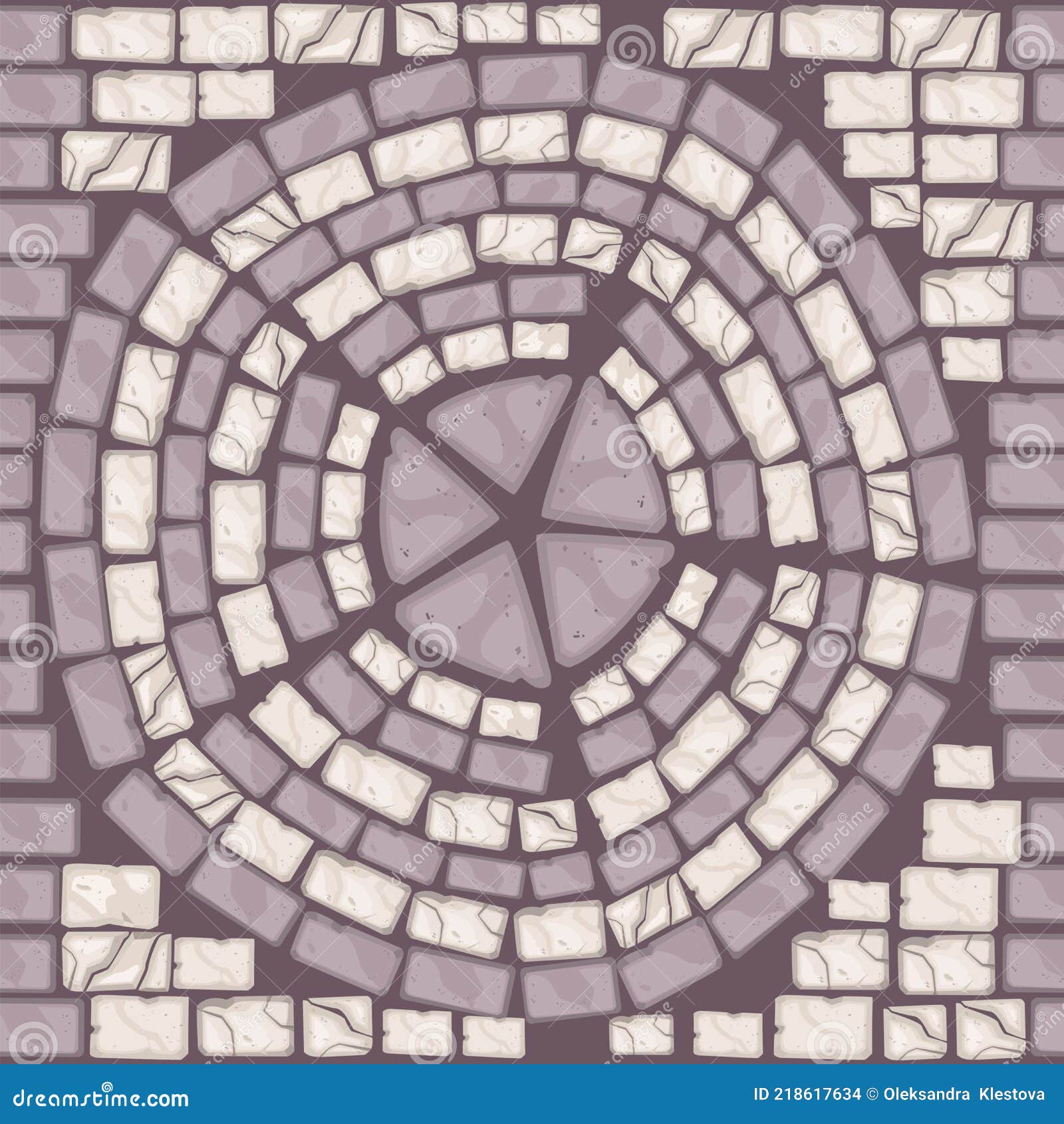 Ancient Stone Floor Texture, Vector Brick Seamless Tile Pattern ...
