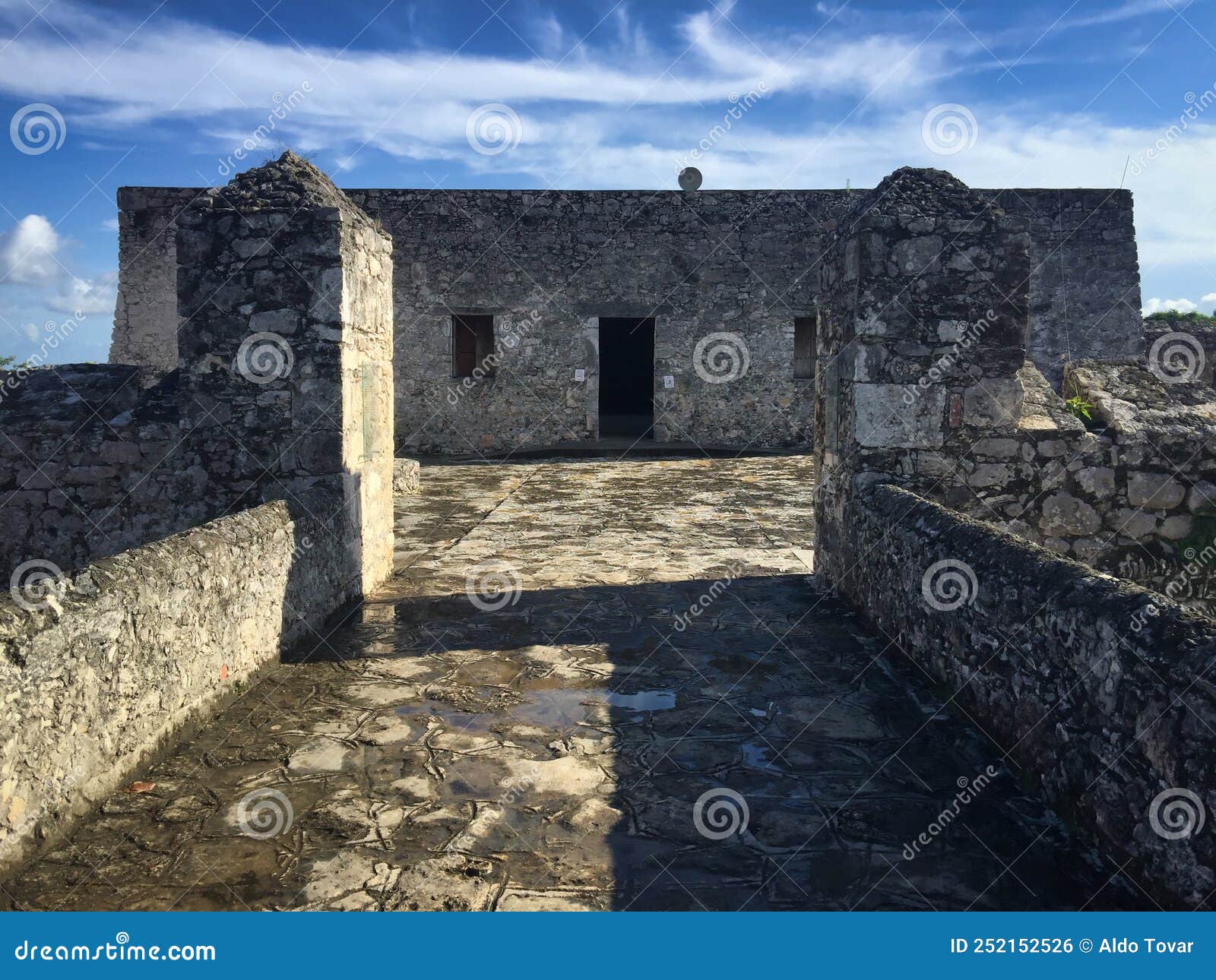 Ancient Stone Fortification at an Archaeological Site in Bacalar ...