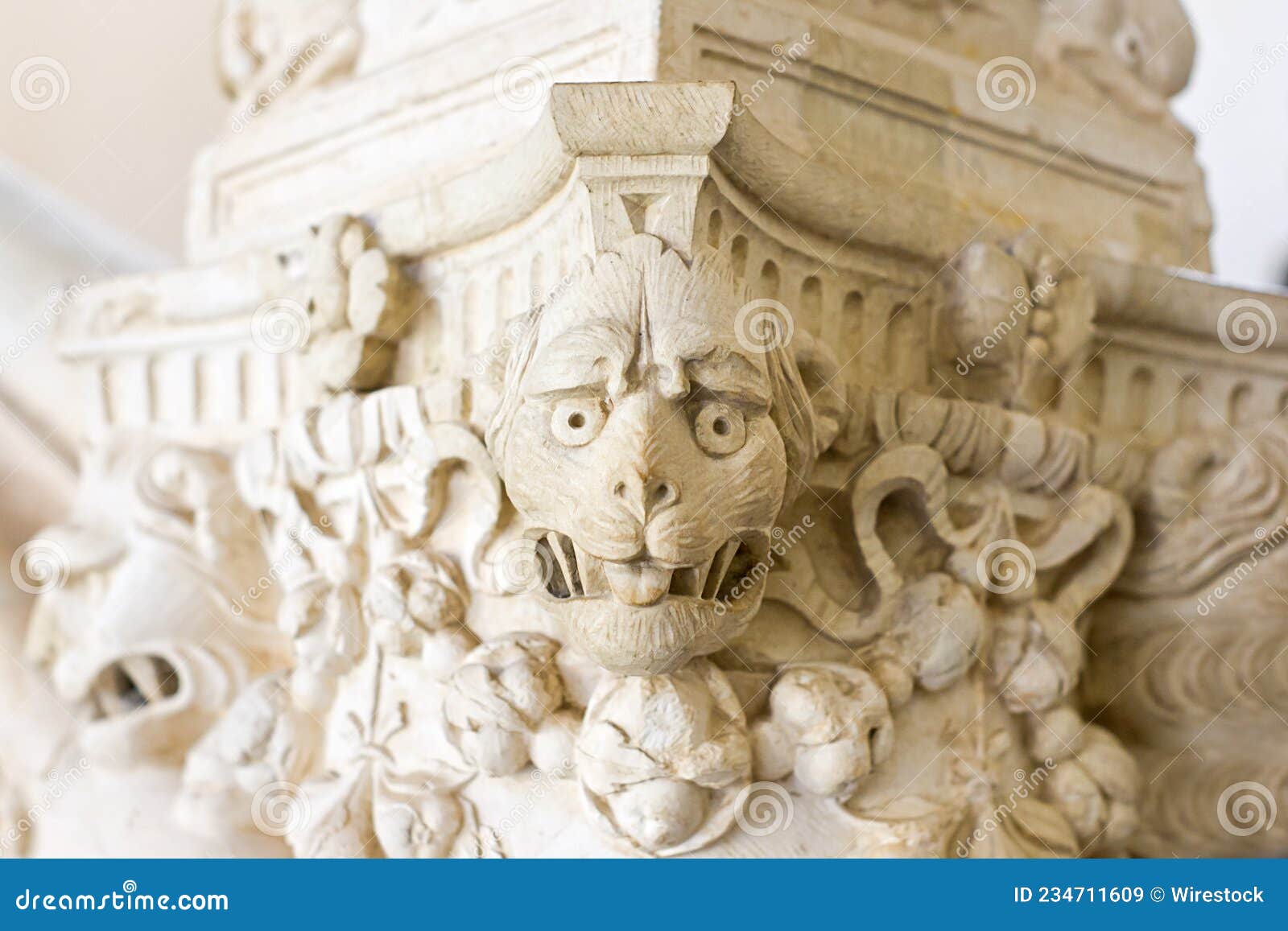 Ancient Stone Gargoyle Statue Head Stock Image - Image of face ...