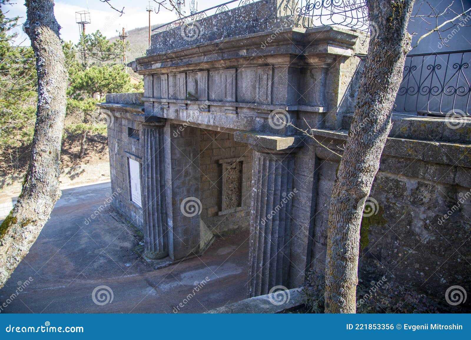 Ancient Stone Gate in Foros Stock Photo - Image of tuscany, granite ...