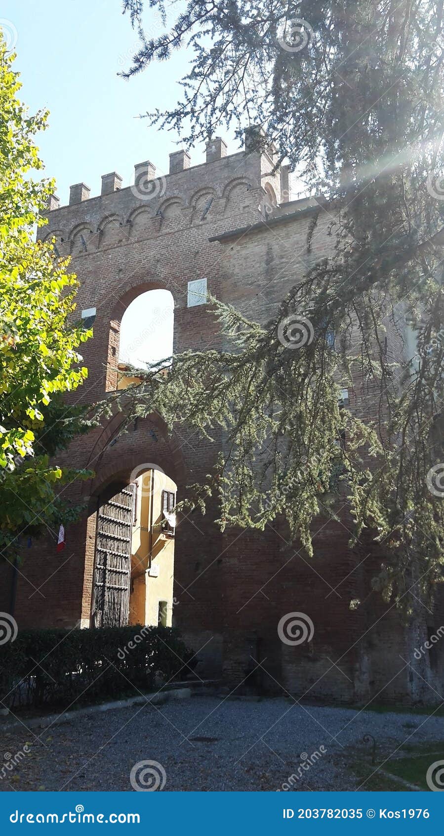 Ancient Stone Gate in an Old Italian City Stock Image - Image of ...