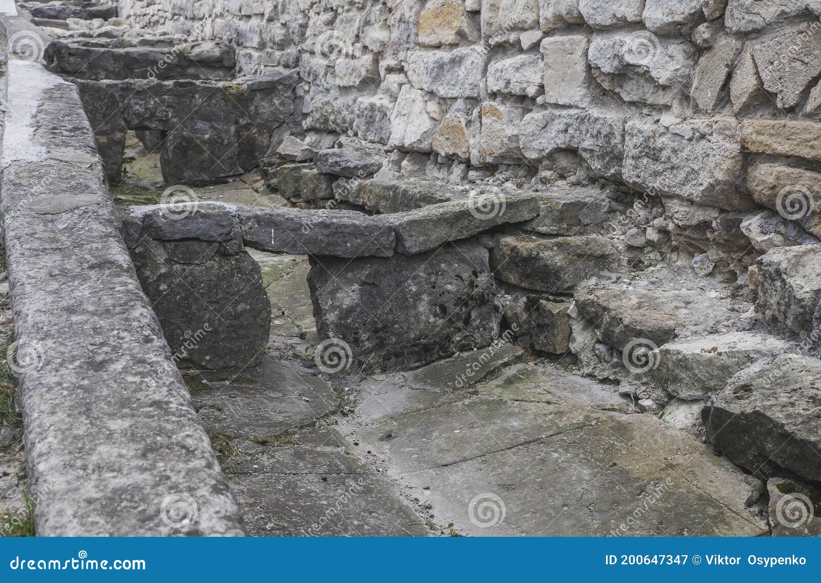 Ancient Stone Gutter with Rapids in the Castle Stock Image - Image of ...