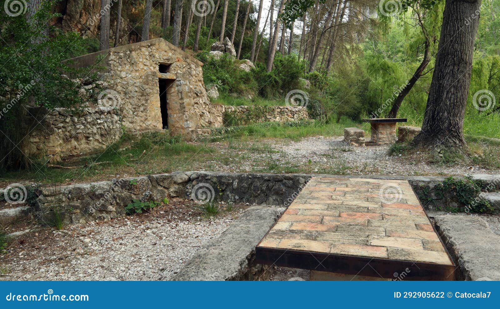 Ancient Stone House in the Forest in the Mountains of Spain, Antique ...