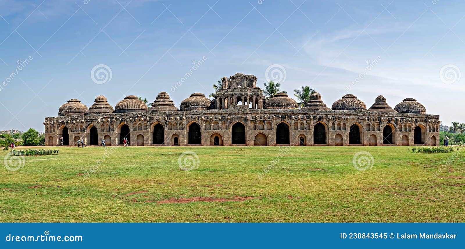 Ancient , Stone Made Elephant Stables in Hampi, Karnataka, India Stock ...