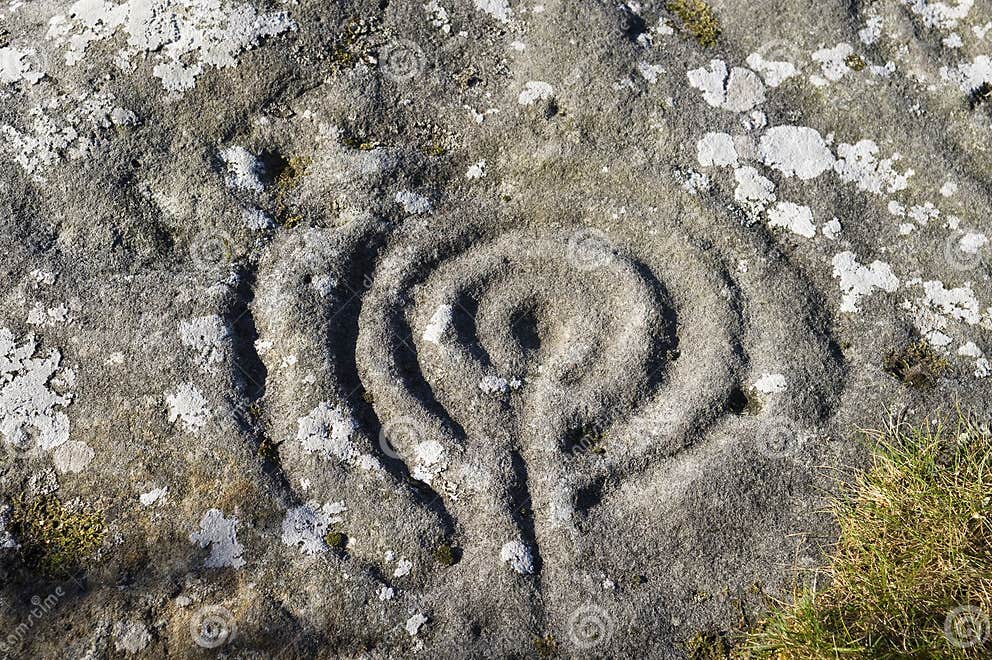 Ancient Stone Markings at Routing Lynn Stock Image - Image of rituals ...