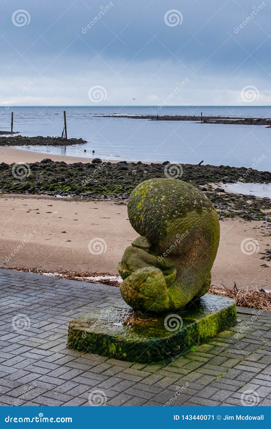 Ancient Stone Mooring Covered in Sea Moss and Lichens Stock Image ...