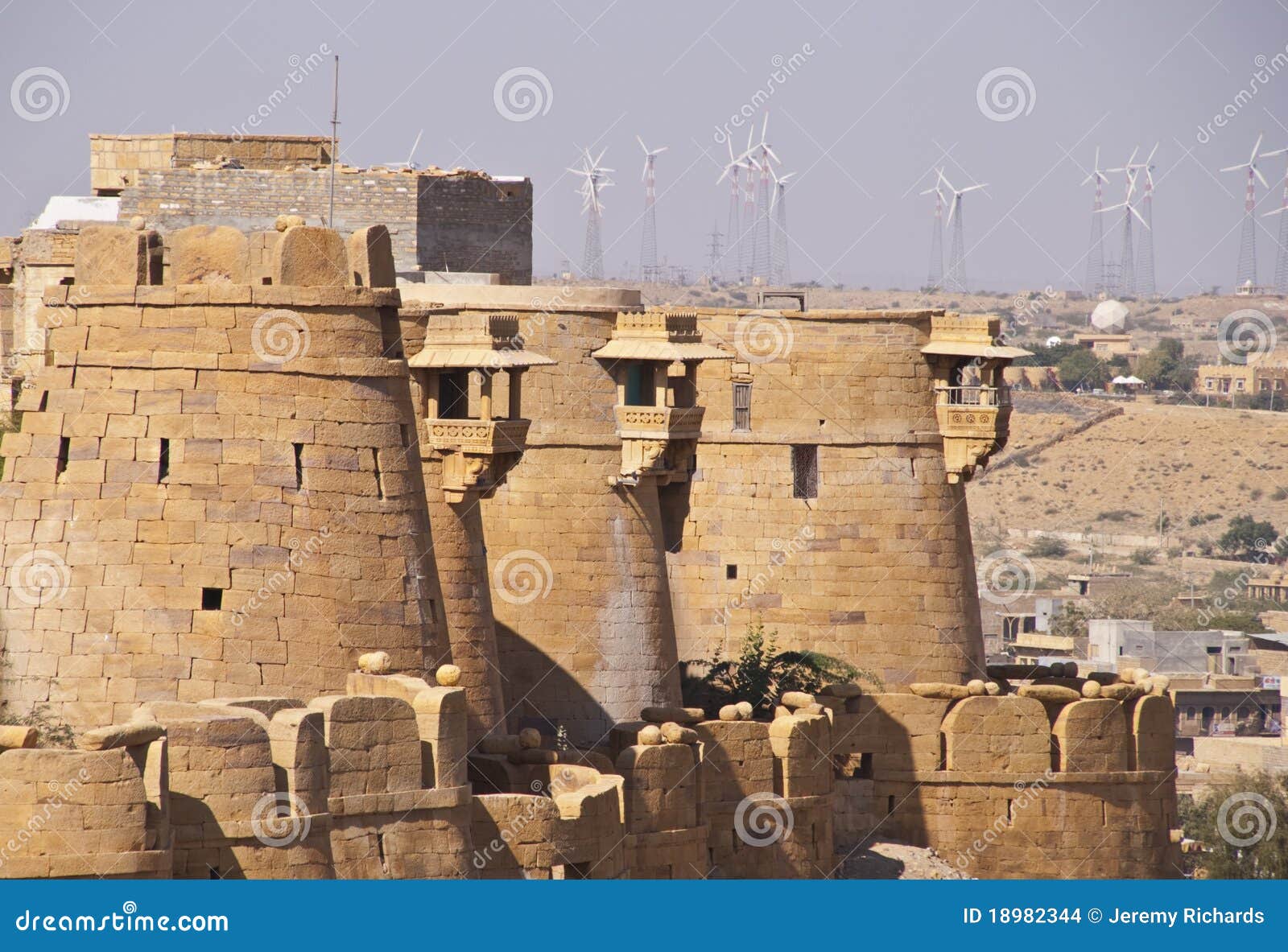Ancient Stone Ramparts of Jaisalmer Fort Stock Photo - Image of ...