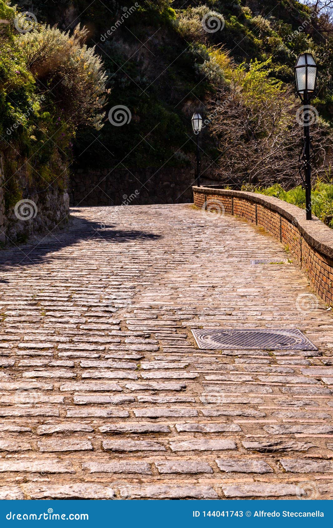Ancient stone road stock image. Image of road, plant - 144041743