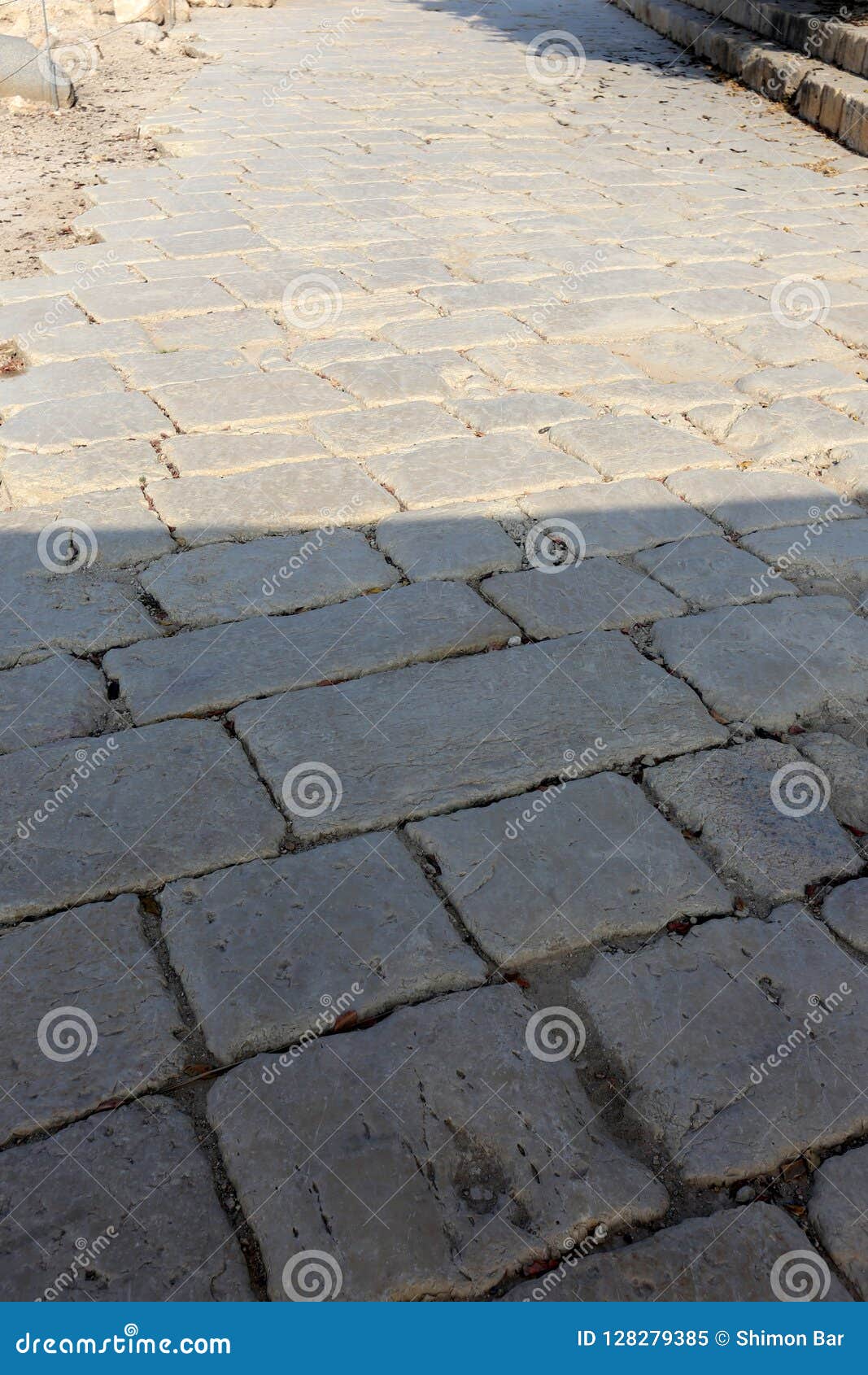 Ancient stone road stock image. Image of tourism, traces - 128279385