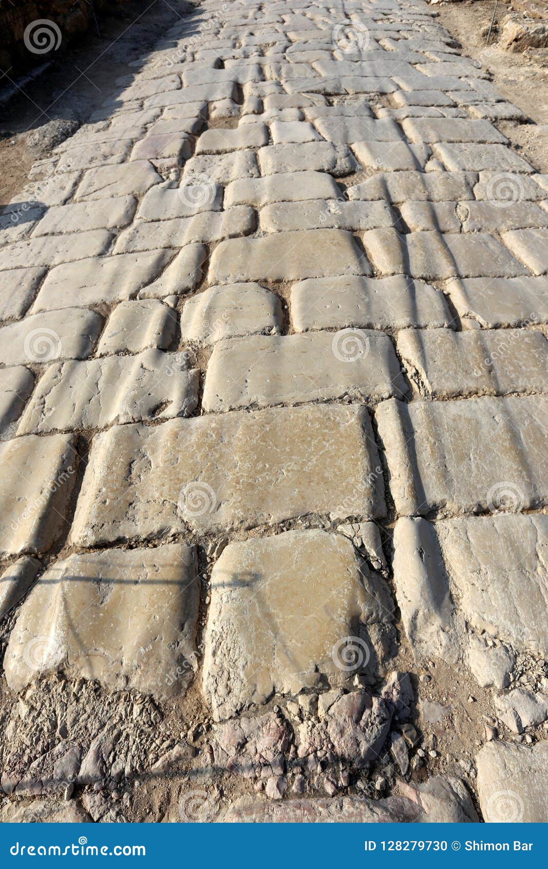 Ancient stone road stock photo. Image of nature, morning - 128279730