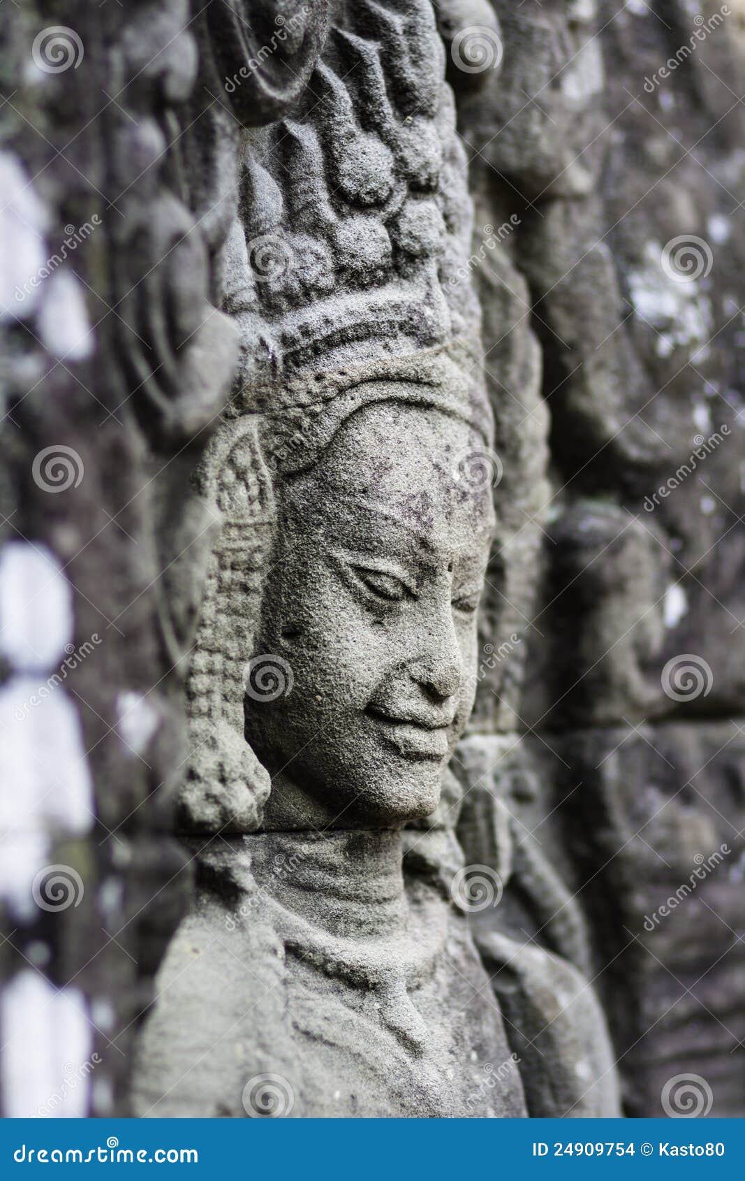Ancient Stone Sculpture In Angkor Wat. Cambodia. Stock Images - Image ...