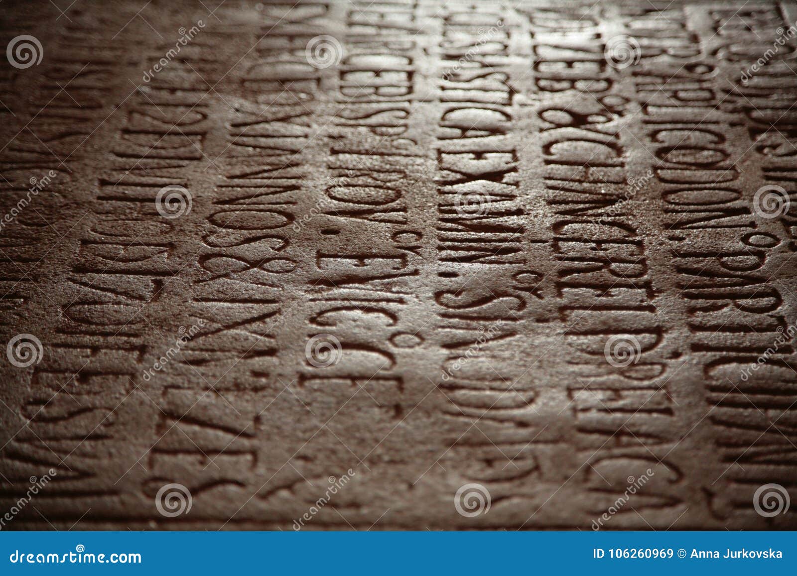 Ancient Stone Slab with the Cut Out Text Stock Image - Image of ...