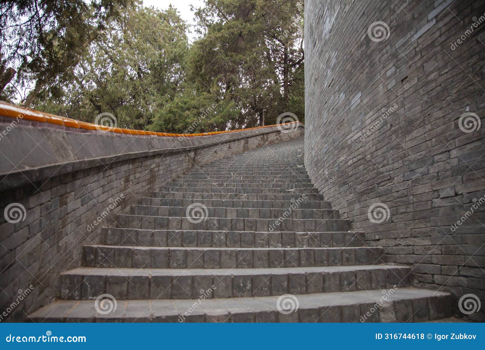 An Ancient Stone Spiral Staircase Stretching into the Distance Stock ...