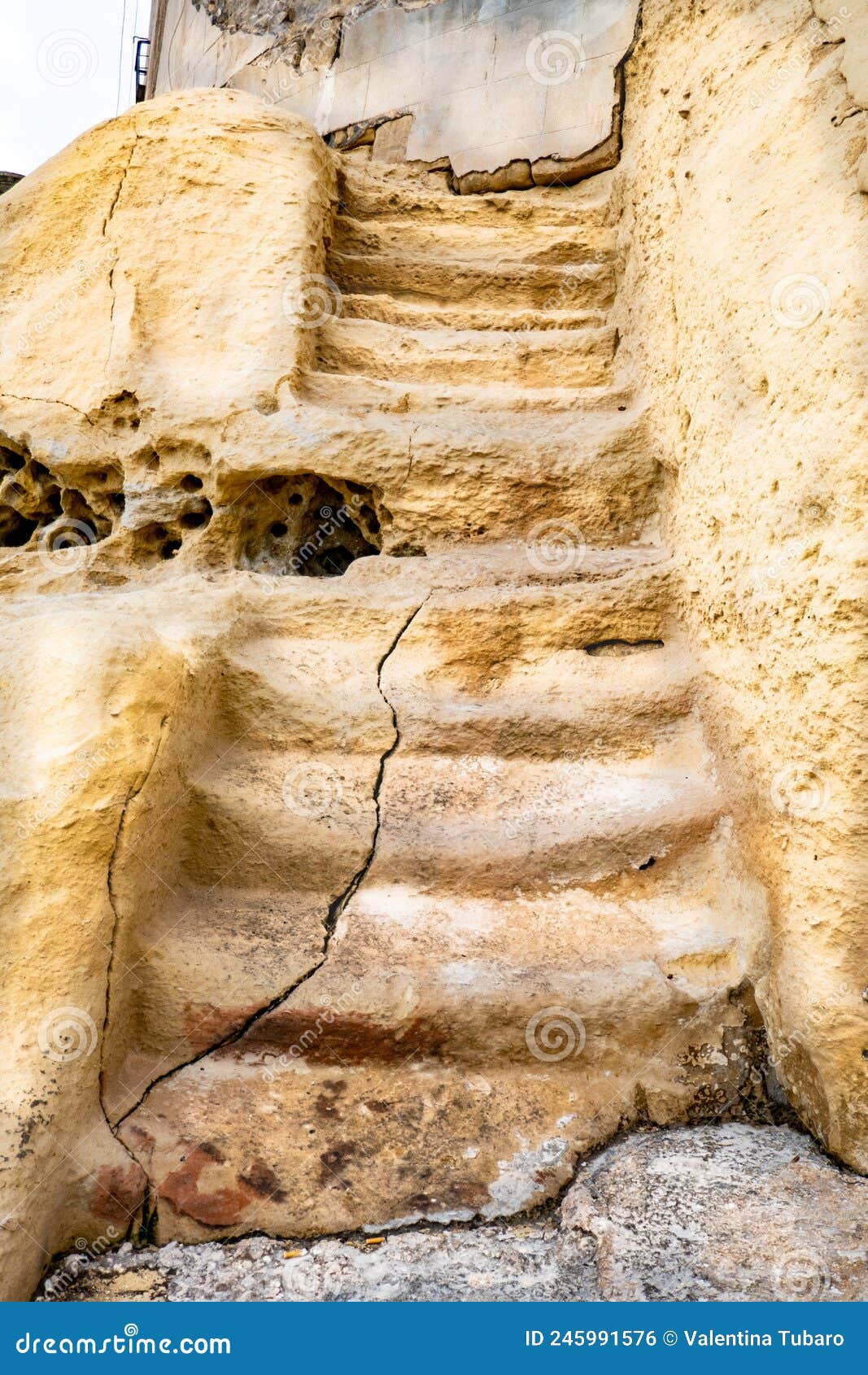Ancient Stone Stairs of Valletta Fortifications in Malta Island Stock ...