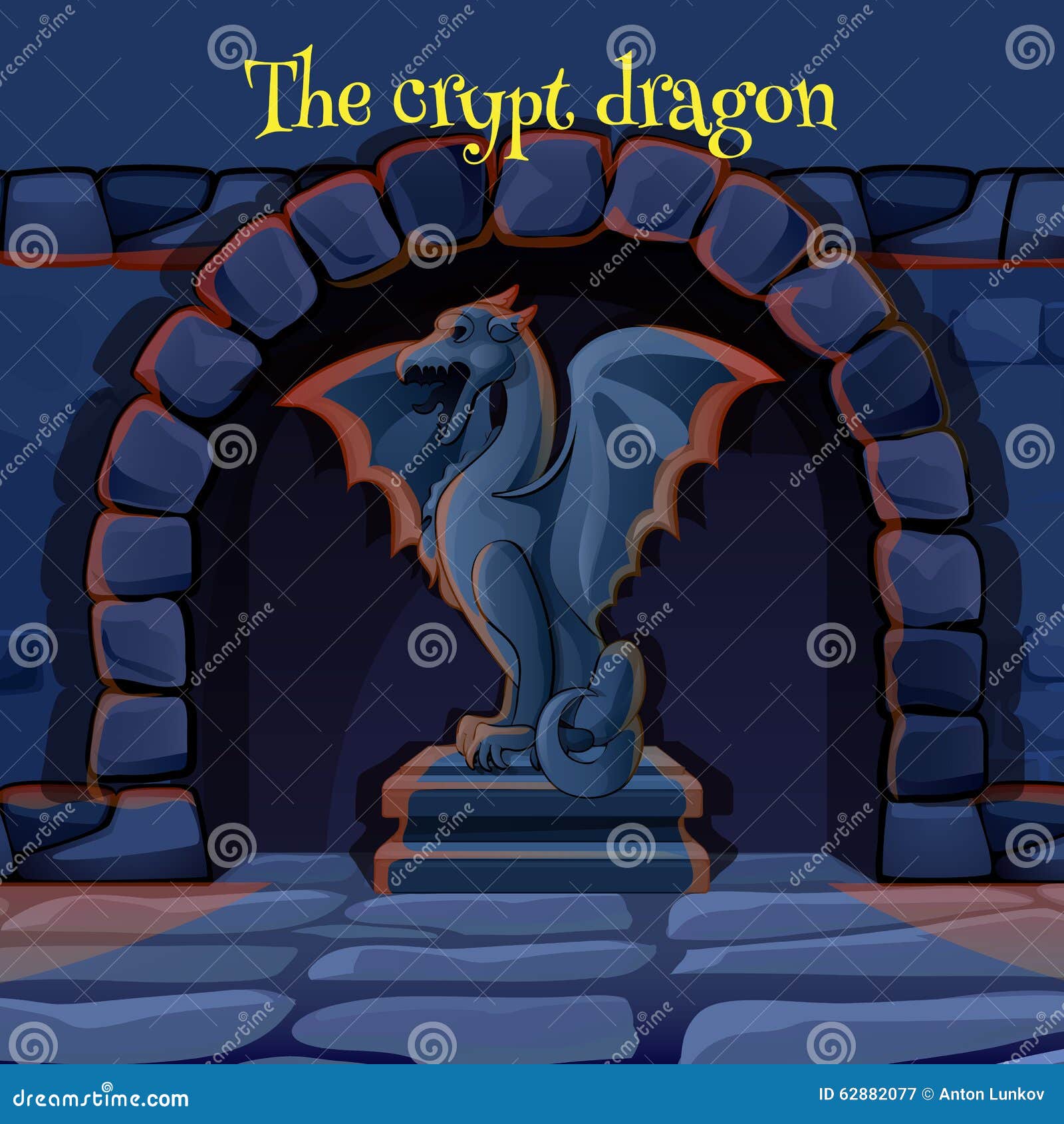 Ancient Stone Statue of a Gargoyle in the Castle Stock Vector ...