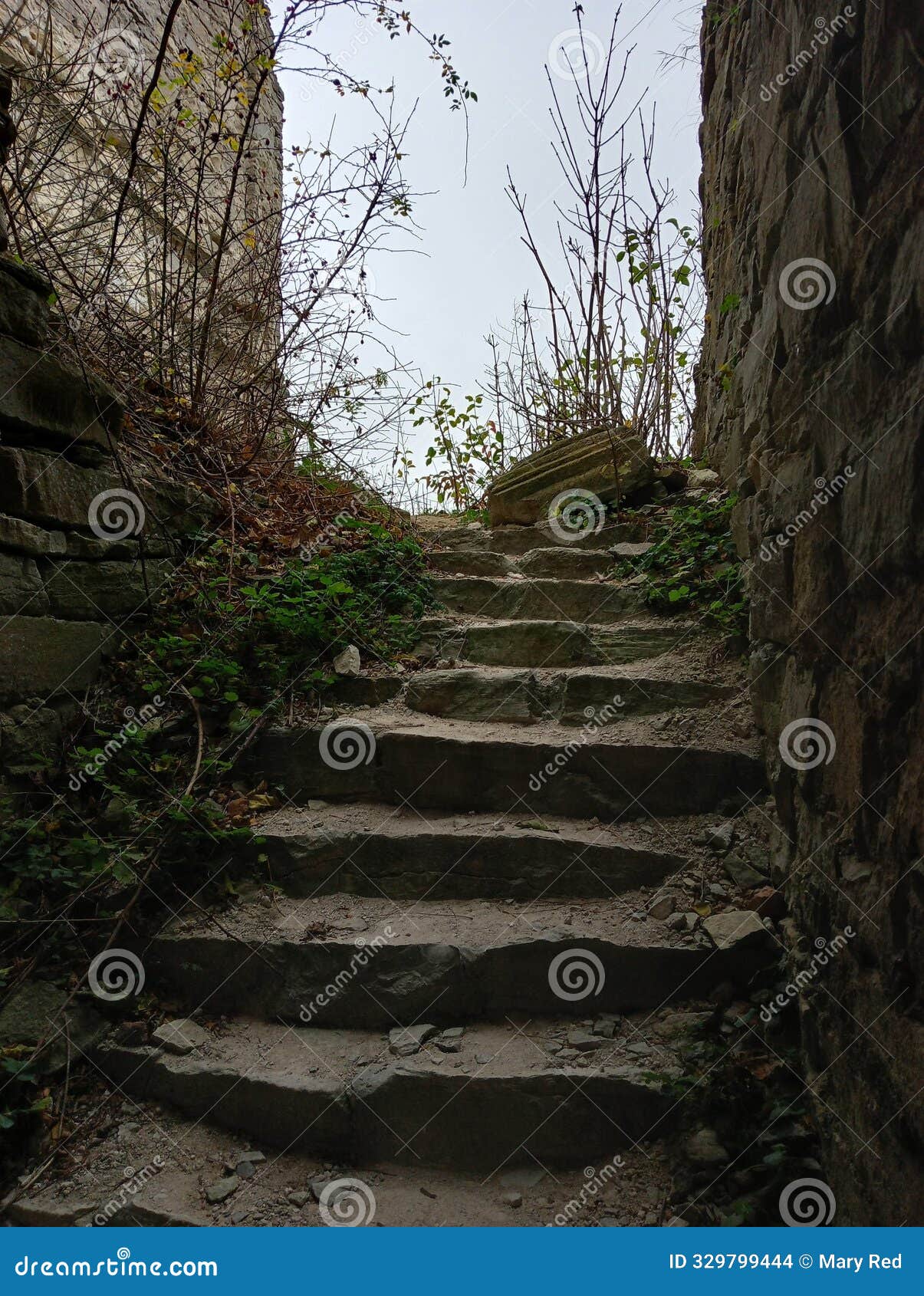 Ancient Stone Steps among the Ruins Stock Photo - Image of village ...