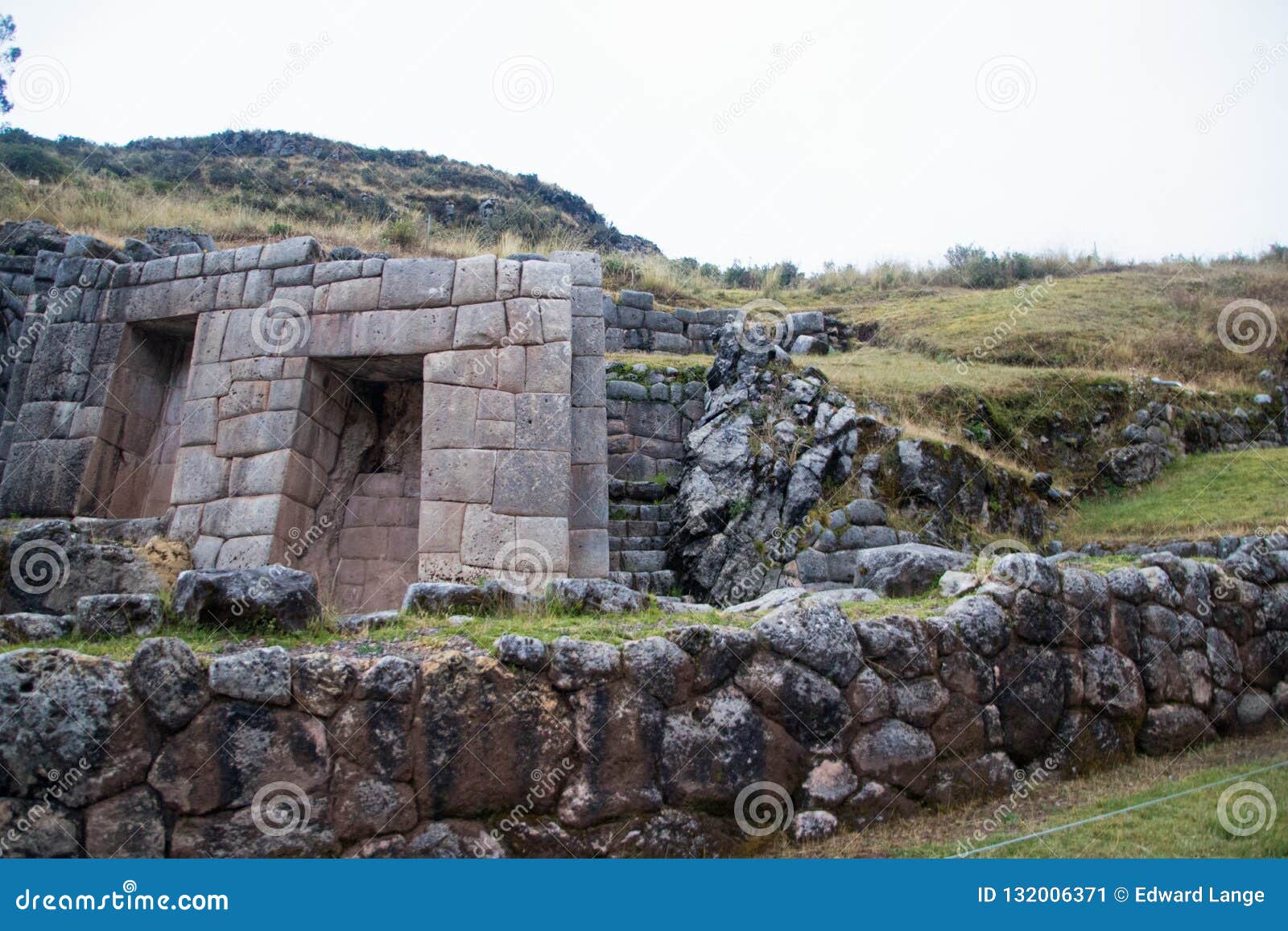 Ancient Inca Structures Near Cuzco Stock Image - Image of work, amazing ...
