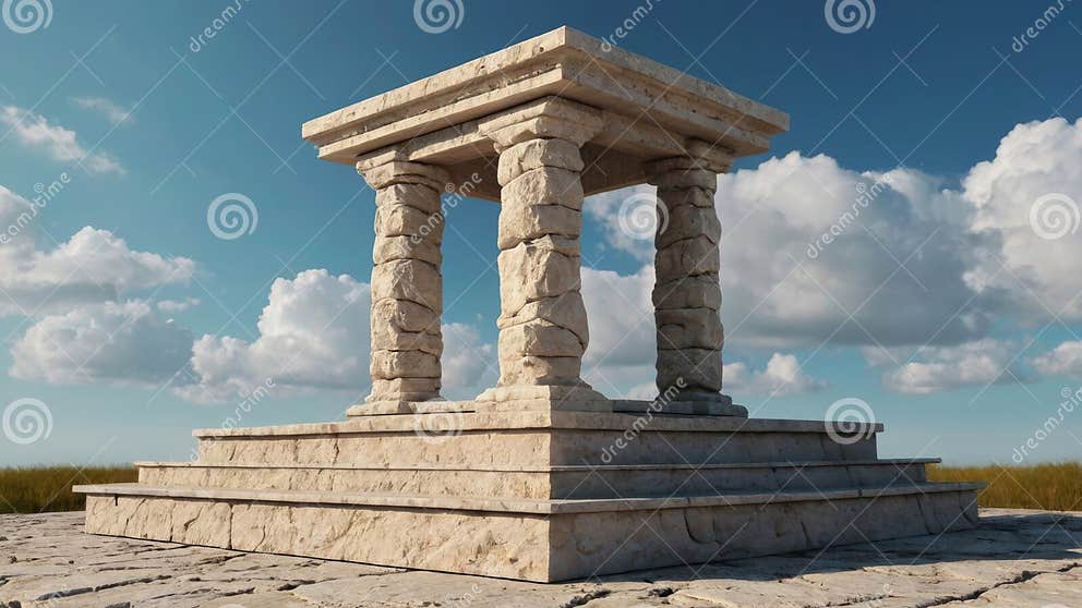Ancient Stone Structure with Columns Stock Illustration - Illustration of marble, society: 322741660