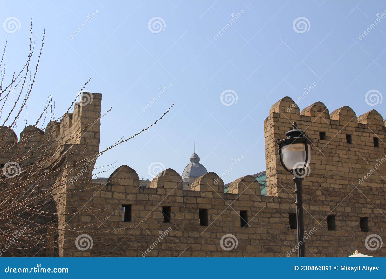 Historic Stone Wall of the Old City Stock Image - Image of town, cement ...