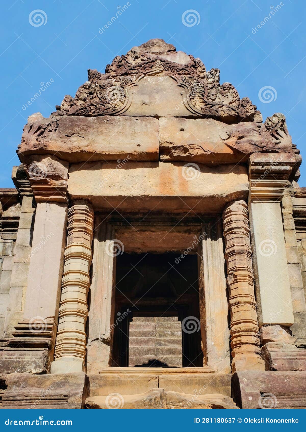 Ancient Stone Structure Situated in Cambodia, Showcasing Medieval Khmer ...