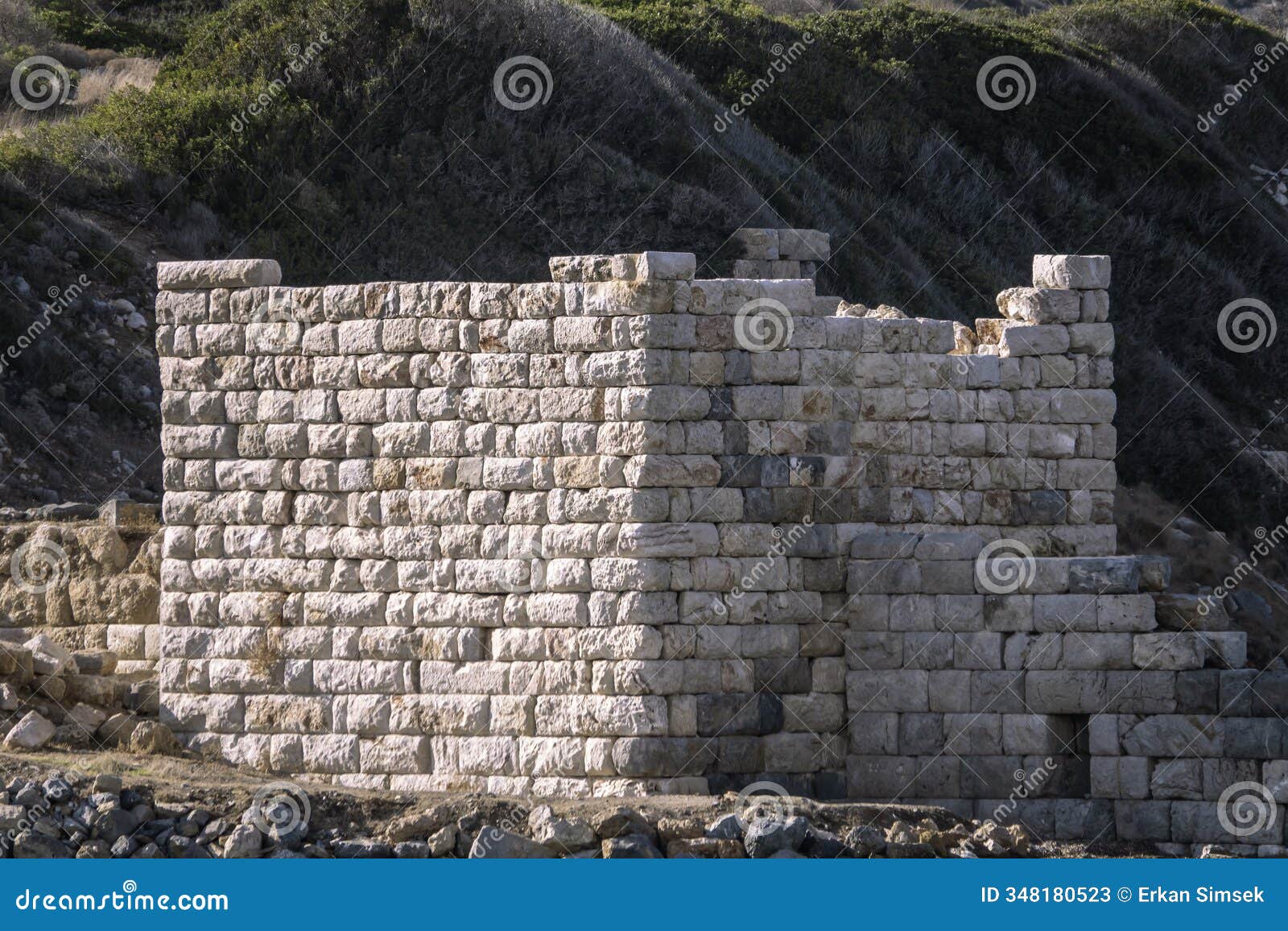 Ancient Stone Structure and Wall Amid Natural Landscape Stock Image ...