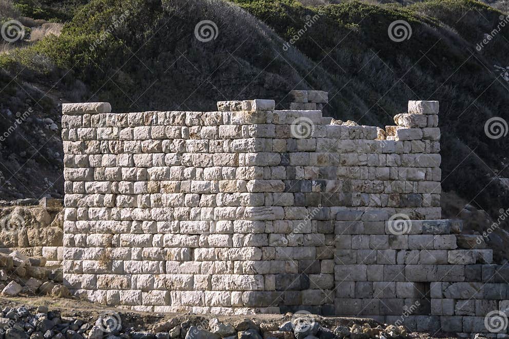 Ancient Stone Structure and Wall Amid Natural Landscape Stock Image ...