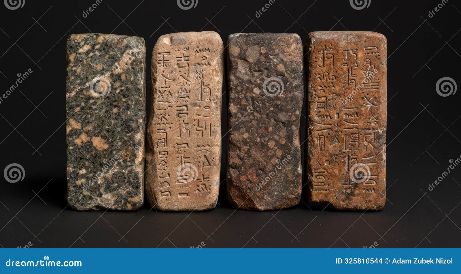 Hieroglyphic Inscriptions On A Stone Tablet Or Wall Illustration ...