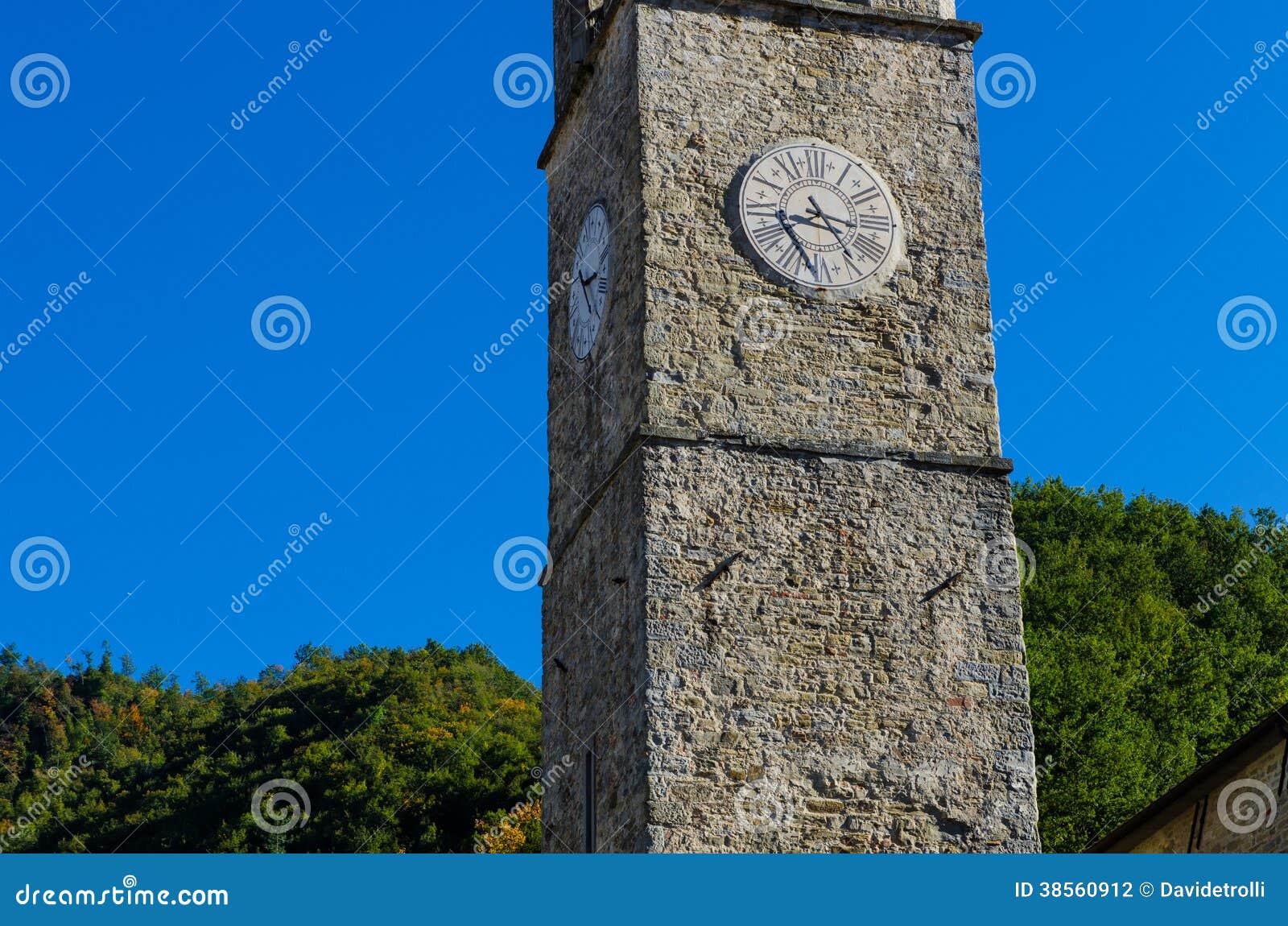 Ancient Stone Tower with Clock Stock Photo - Image of architecture ...