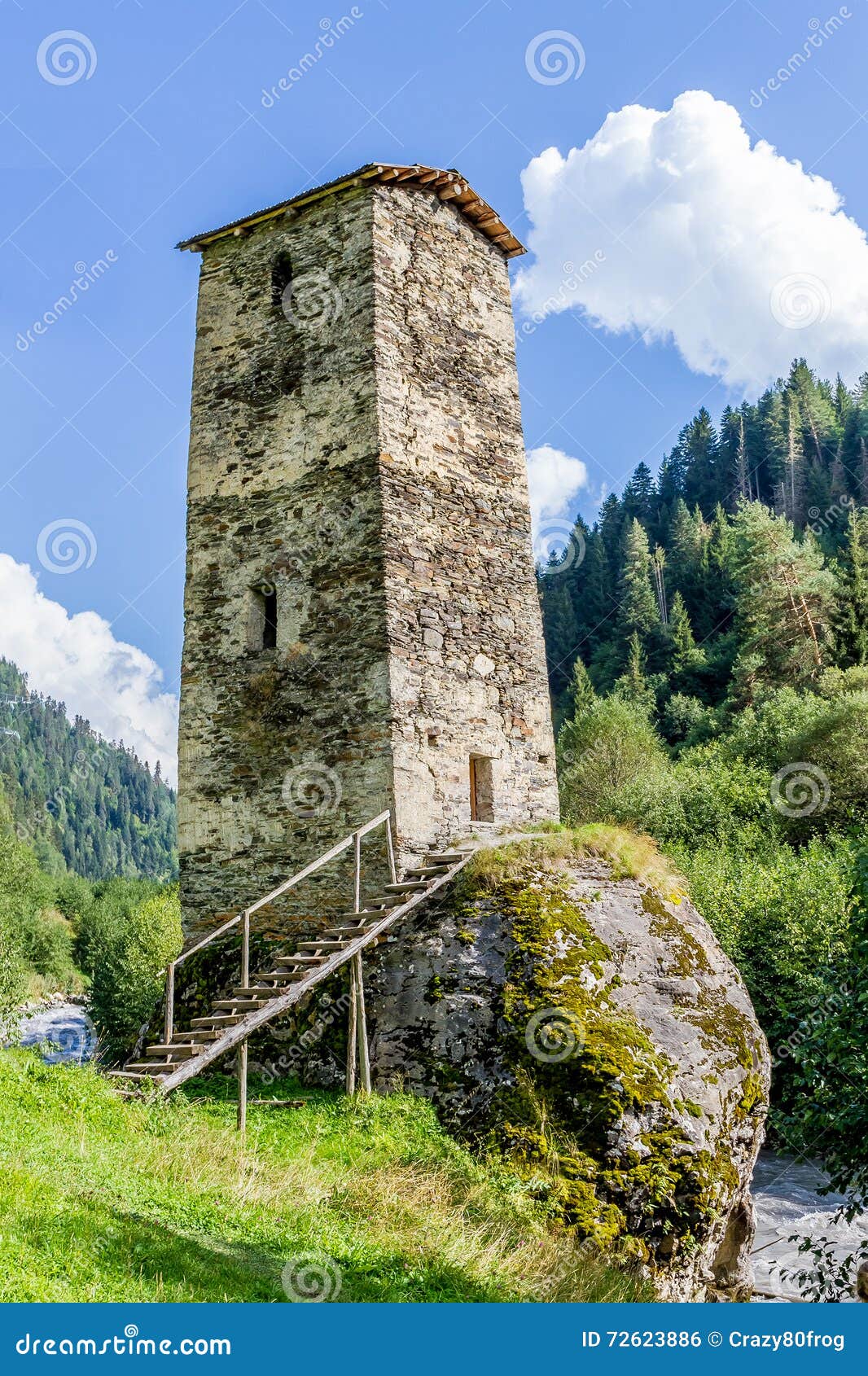 Ancient Stone Tower in Georgia Stock Photo - Image of beautiful ...