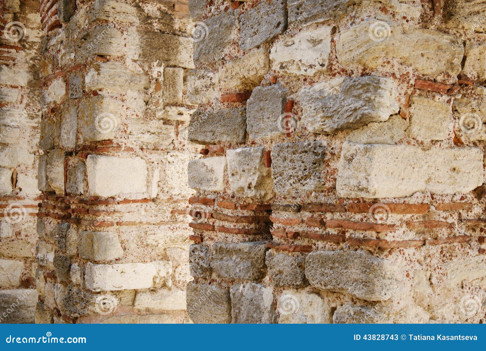 Ancient Stone Wall with Arch in Nesebar Stock Image - Image of built ...