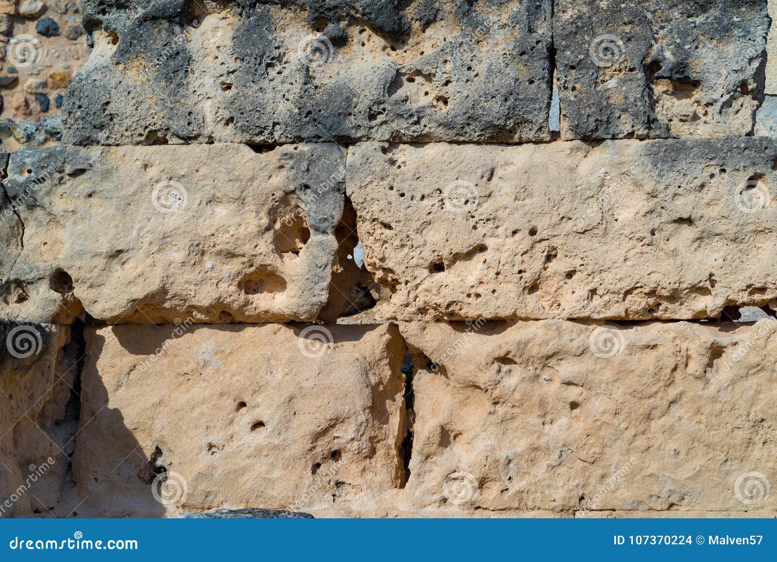 Ancient Stone Wall for a Background Closeup Stock Photo - Image of ...